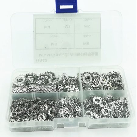 700pcs M3 / M4 / M5 / M6 / M8 Serrated Tooth Galvanized Lock Washer ...