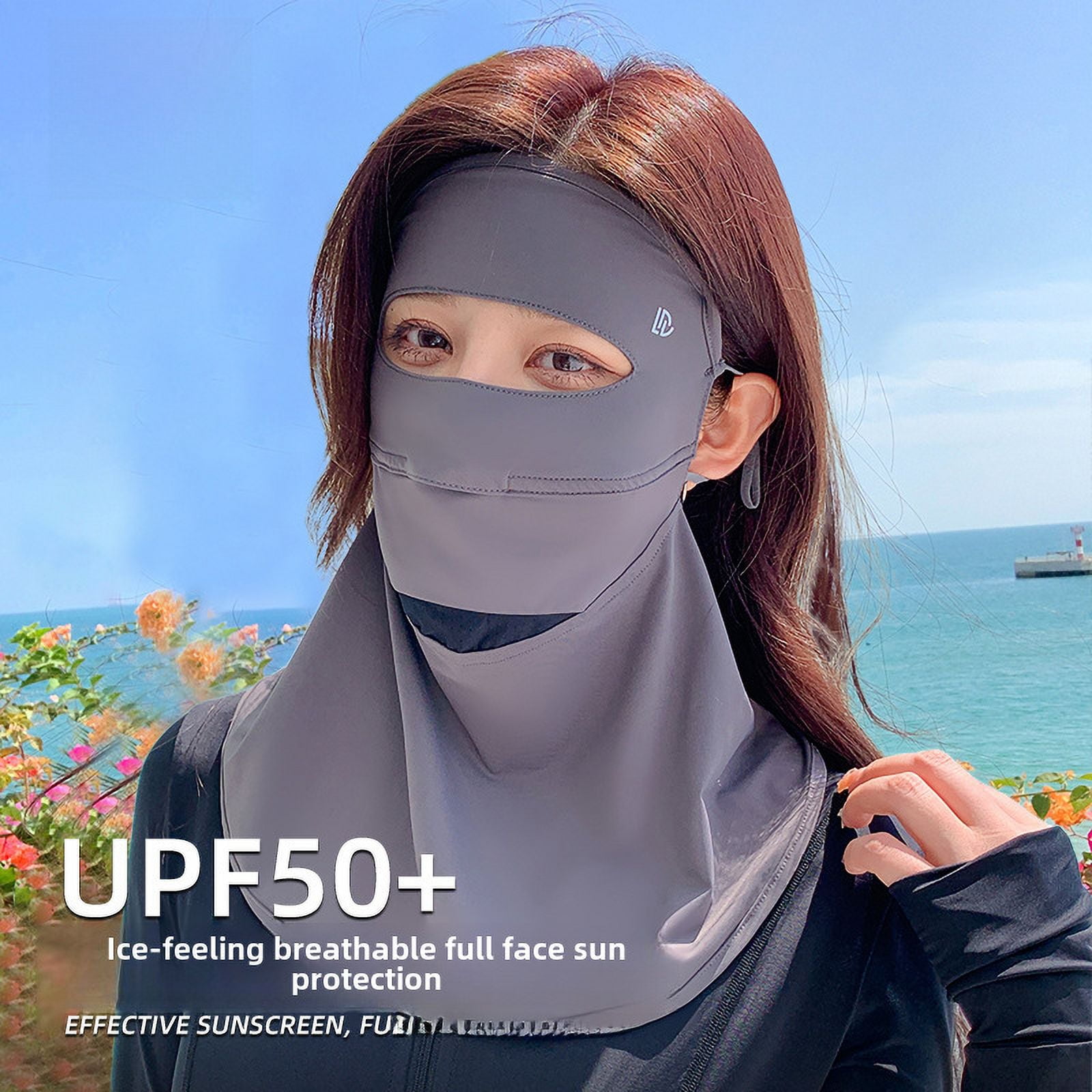 Máscara solar de cara completa, protección UV para verano, para montar ...