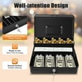 OUTGOO Large Cash Box with Lock, Money Tray, 11.8 x 9.4 x 3.5 inches ...