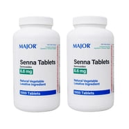 Major Senna Vegetable Laxative Tablets, 1000 Count, Gentle Constipation ...