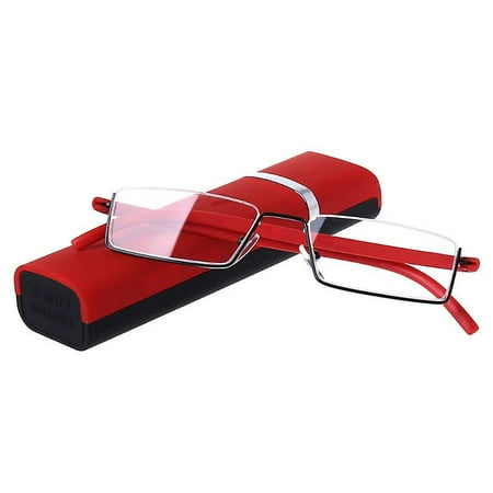 Flexible Half Frame Half Frameless Reader with Case, 1 Piece Red ...