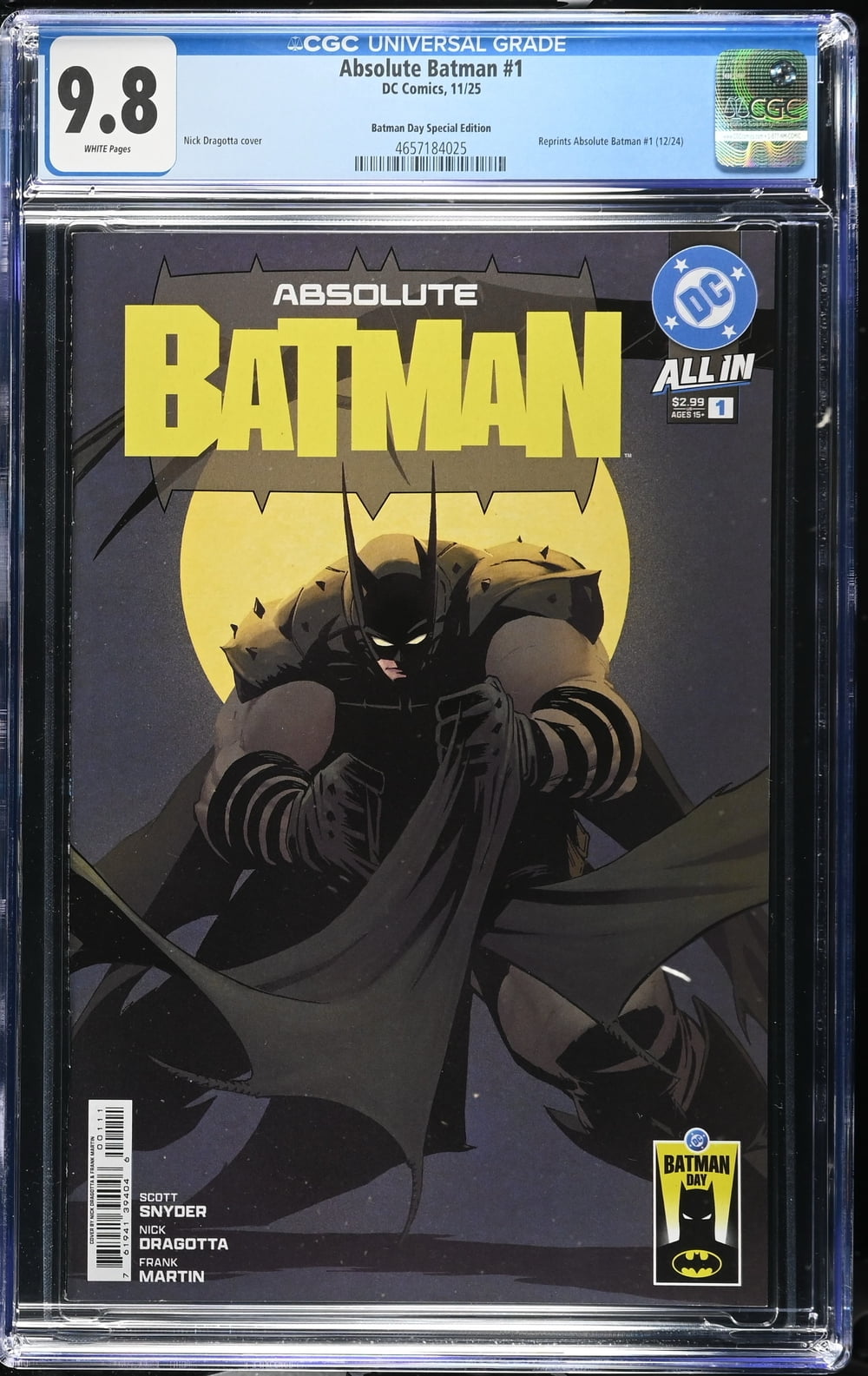 Absolute Batman #1 - CGC 9.8 Comic Book - Walmart.com