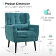 AISWORD Modern Accent Chair, Upholstered Armchair with Pillow, Fabric ...