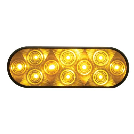 Amber 10 LED 6" Oval Trailer Truck Turn Signal Flasher Running Marker ...