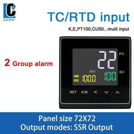 TC/RTD Input 72x72mm 50 Segments Program Ramp Soak LCD PID Temperature Controller SSR/Relay/4 ...