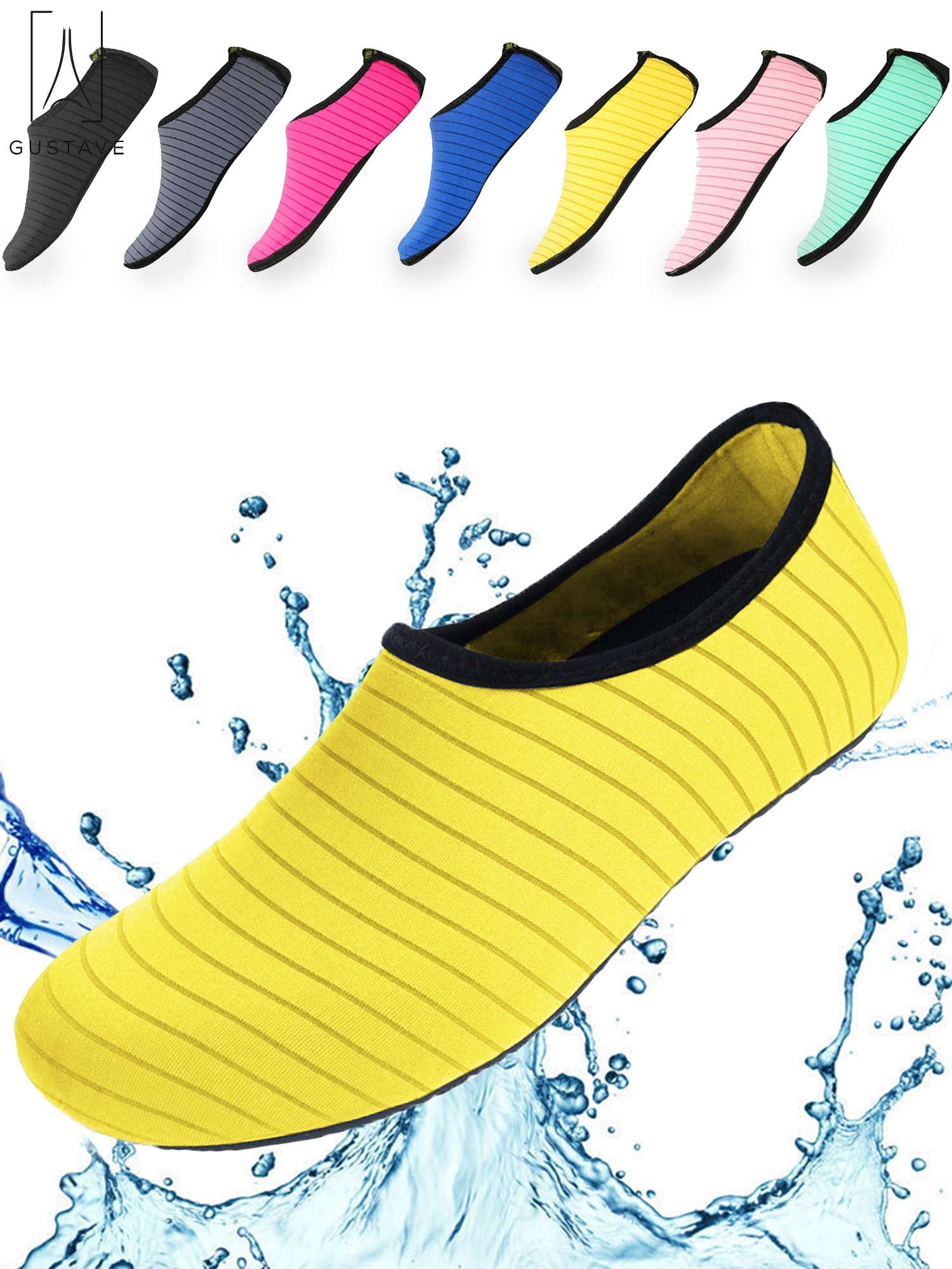 Gustave Unisex Barefoot Water Skin Shoes Strip Beach Sock Quick-Dry ...