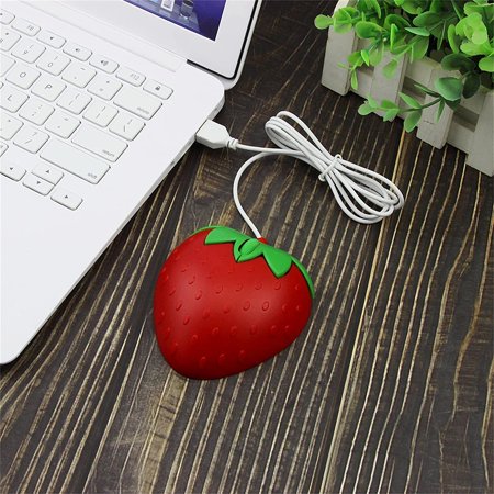ATTOEUSB Wired Strawberry Shape Mouse, Portable and Lightweight ...