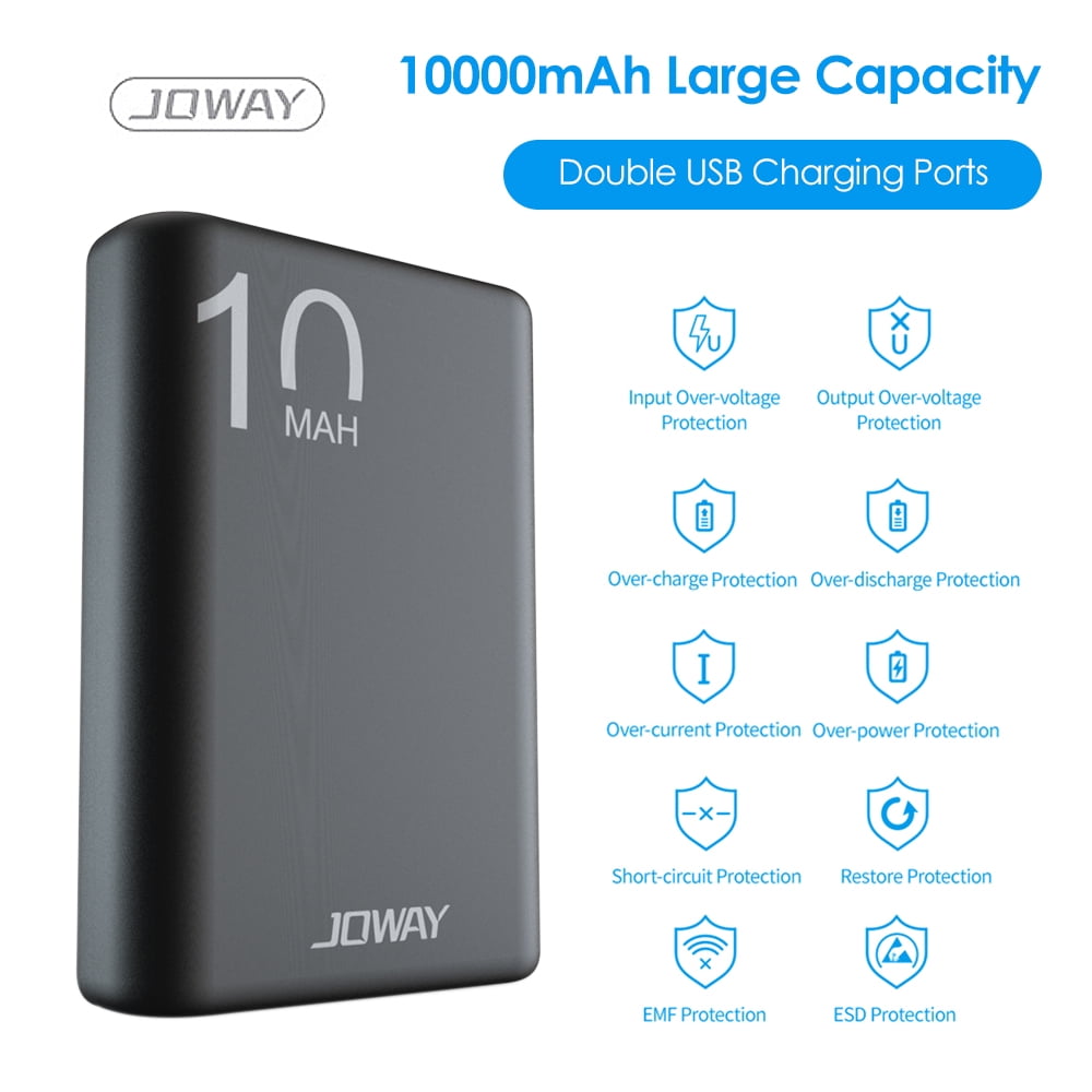 JOWAY Power-Bank with Dual USB Charging Ports 10000mAh/20000mAh Large ...