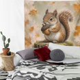 Patifu Squirrel Holding Acorn On Stump Vertical Tapestry Wall Hanging ...