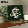2D Flat, 8x8 Inch Wooden Wall Art Sign - Santa Clouking Town Christmas ...