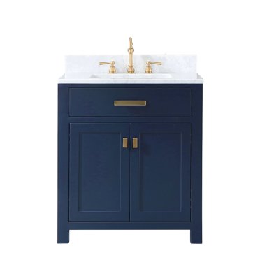 Water Creation Madison 30" Hardwood Single Bathroom Vanity in Blue ...