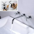 Bathroom Sink Taps Wall Mounted Chrome-Plated, Solid Brass, 360° Swivel ...