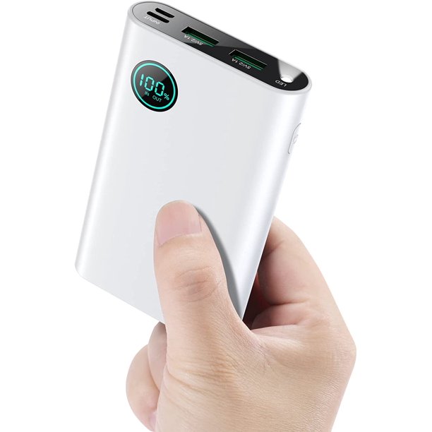 Portable Charger 10800mAh, Smallest Display Power Bank, Dual Output USB ...