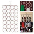 Pluokvzr 28 Ring Scarf Holder, Foldable Tie Belt Hook Organizer, Rattan ...