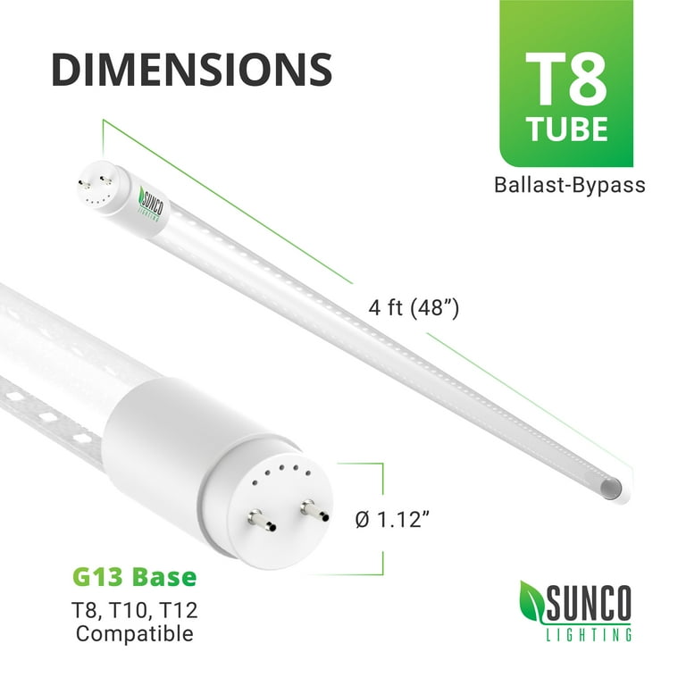 Sunco T8 12W Super Hybrid LED Tube Instruction Manual, 48% OFF