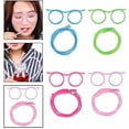 8PCS Silly Straw Glasses, Reusable Fun Loop Drinking Straw Eye Glasses ...
