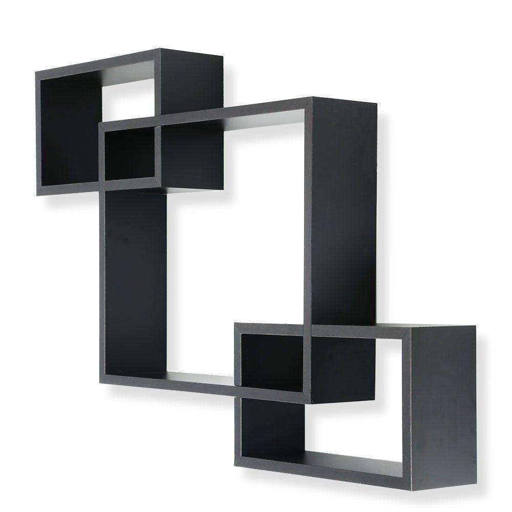 Home Decor Wall Shelf, 3 Cubes Intersecting Boxes Storage Wall Mount ... Home Decor Wall Shelf, 3 Cubes Intersecting Boxes Storage Wall Mount ...