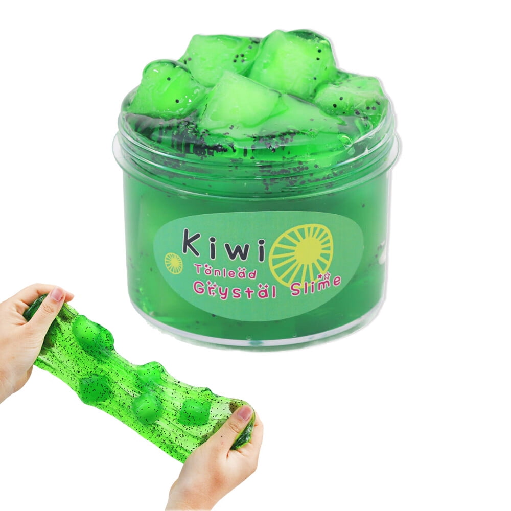 FASLMH Kiwi Green Clear Slime Crystal Putty 2.36oz Soft Jelly Clay Non ...