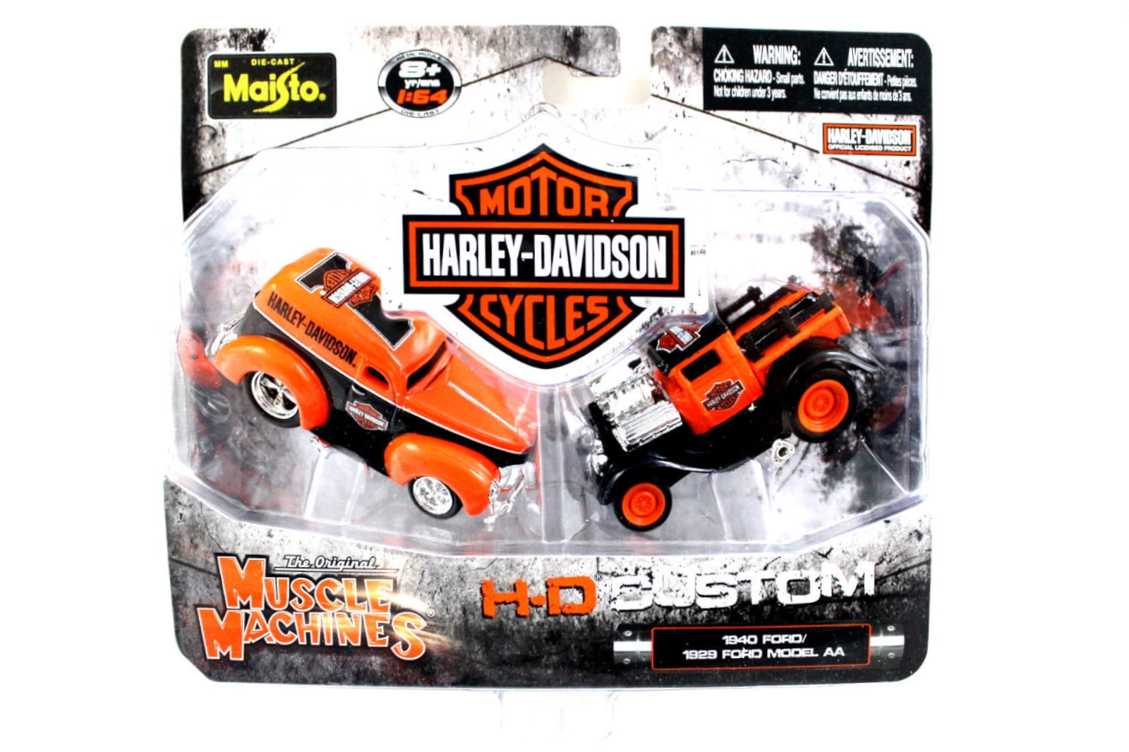 MAISTO MUSCLE MACHINES 1:64 HARLEY DAVIDSON H-D CUSTOM FORD MODEL AA 2 ...