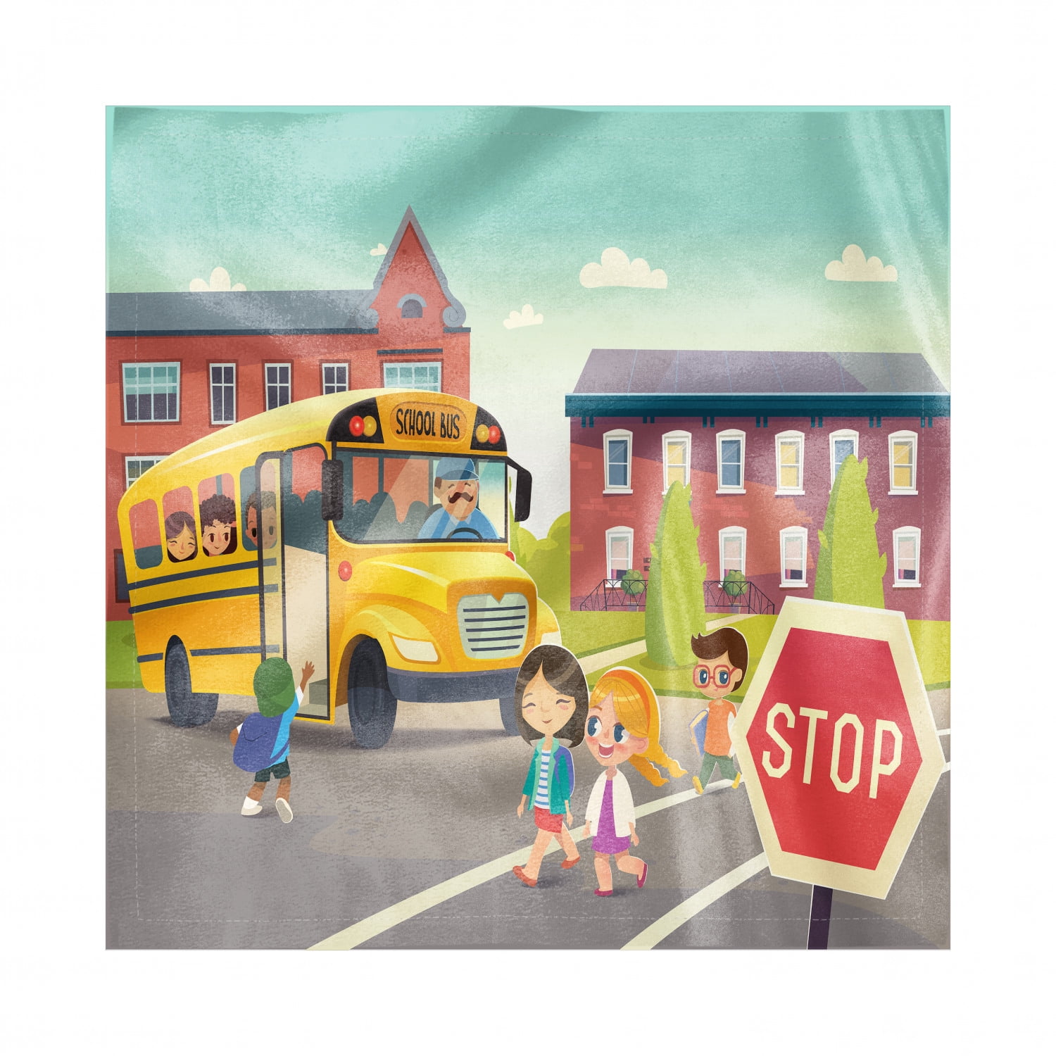 Bus Stand Drawing For Kids