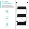4-Step Portable Folding Heavy-Duty Steel Ladder w/Hand Rail, Wide ...