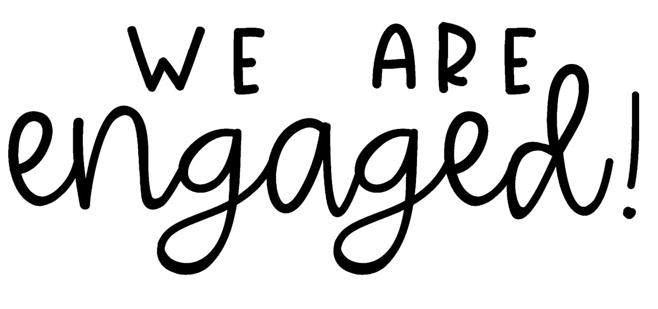 We Are Engaged! Dainty Love Couple Relationship Wedding Wall Decals for ...