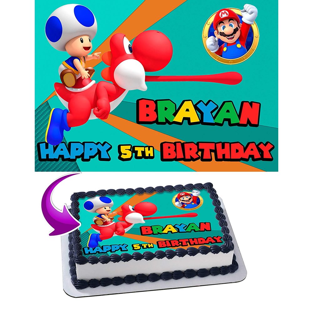 Joshi Red Super Mario - Edible Cake Topper - 11.7 x 17.5 Inches 1/2 ...