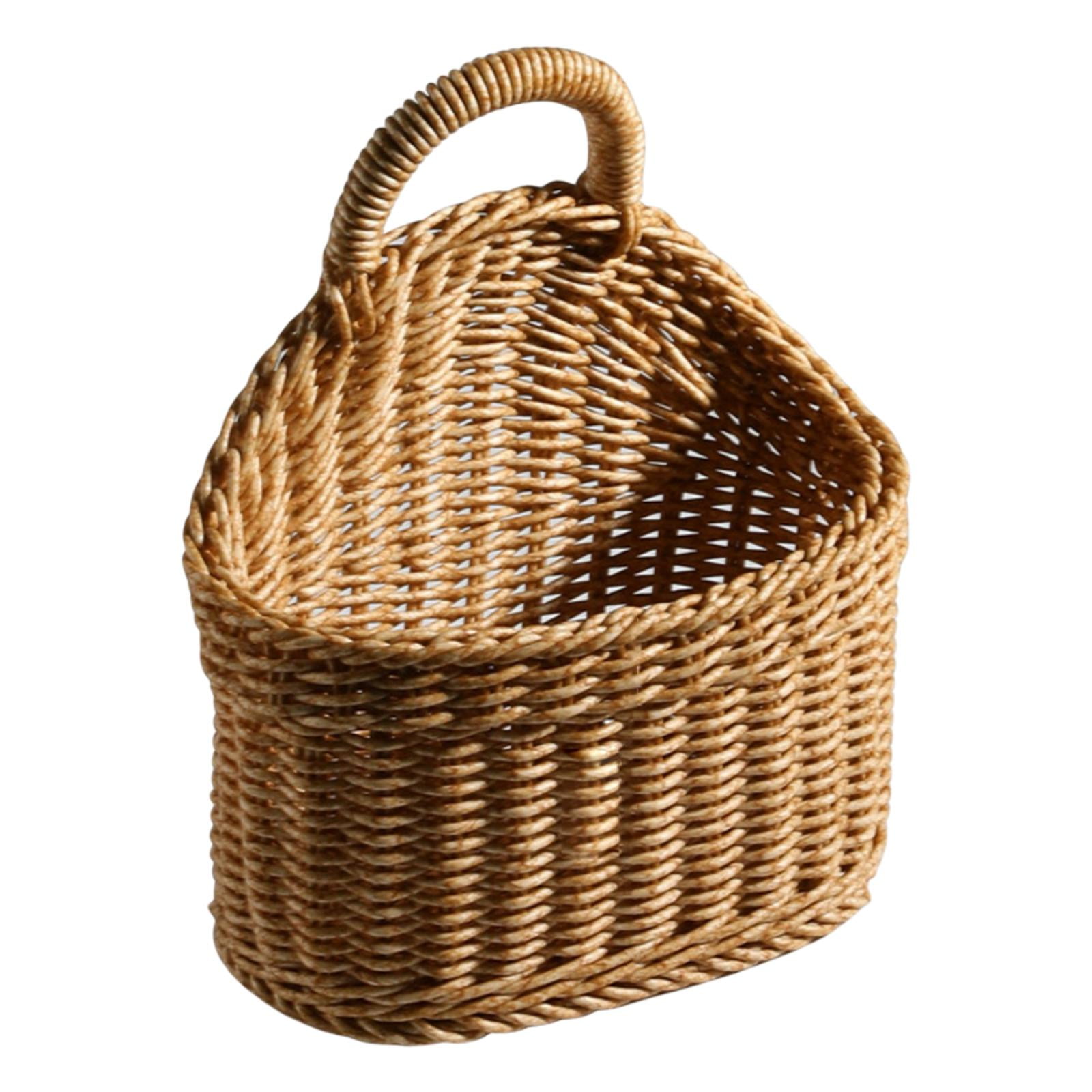 Wall Hanging Storage Basket Sturdy Woven Large Capacity with Handle ...