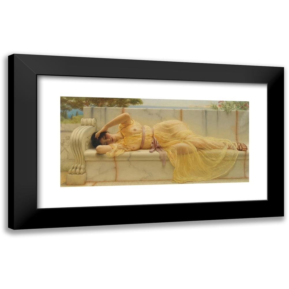 John William Godward 14x9 Black Modern Framed Museum Art Print Titled ...