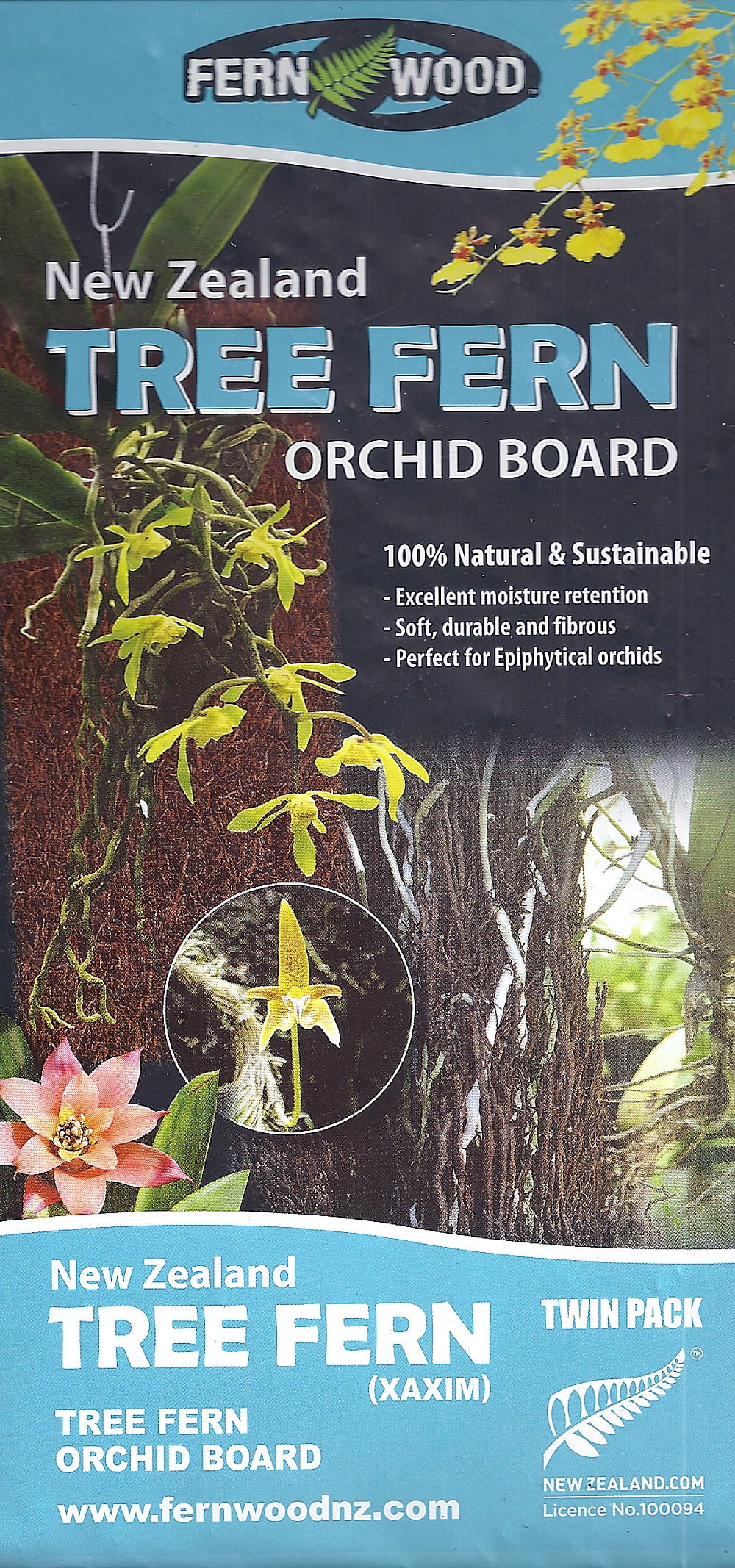 Fern Wood New Zealand Tree Fern Orchid Board Panel 12x12x1 Twin Pack ...