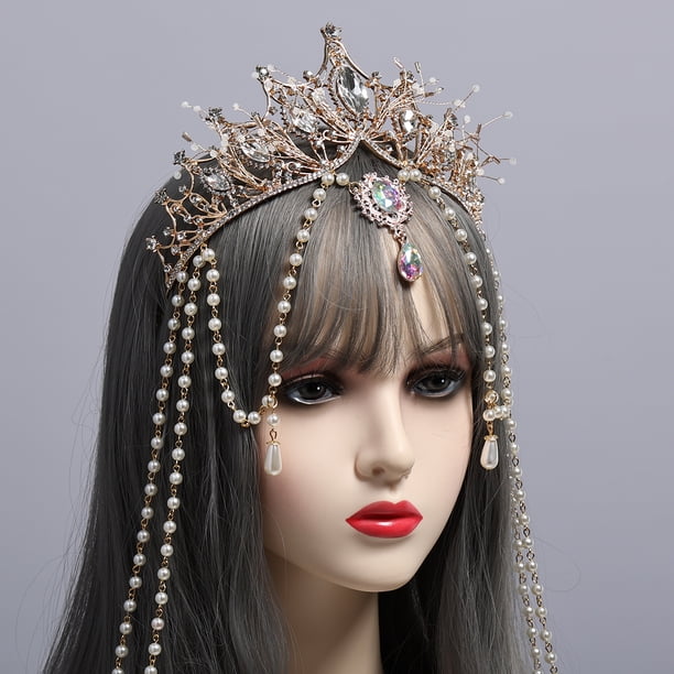 GRACEART Women Baroque Crown Rhinestone Wedding Crown Tiara Wedding ...