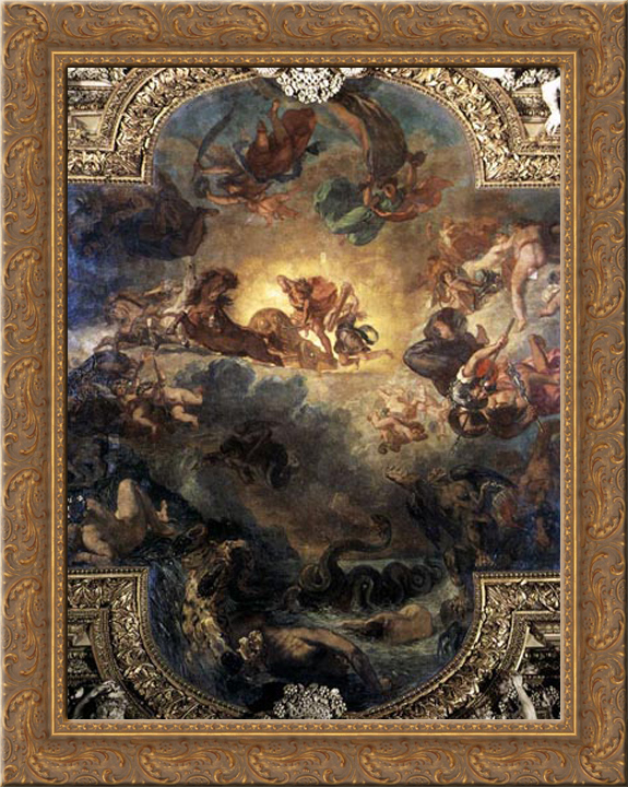 Apollo Slays Python 20x23 Gold Ornate Wood Framed Canvas Art by ...
