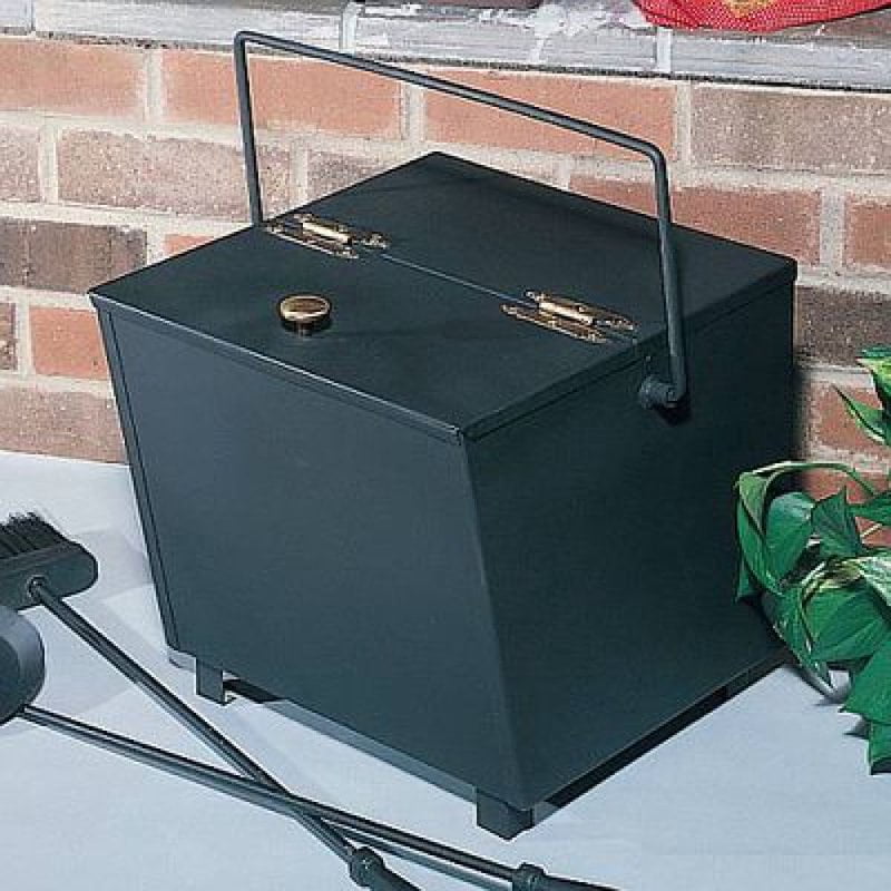 Heavy-Duty Steel Fireplace Ash Bucket USA Made Black - Walmart.com