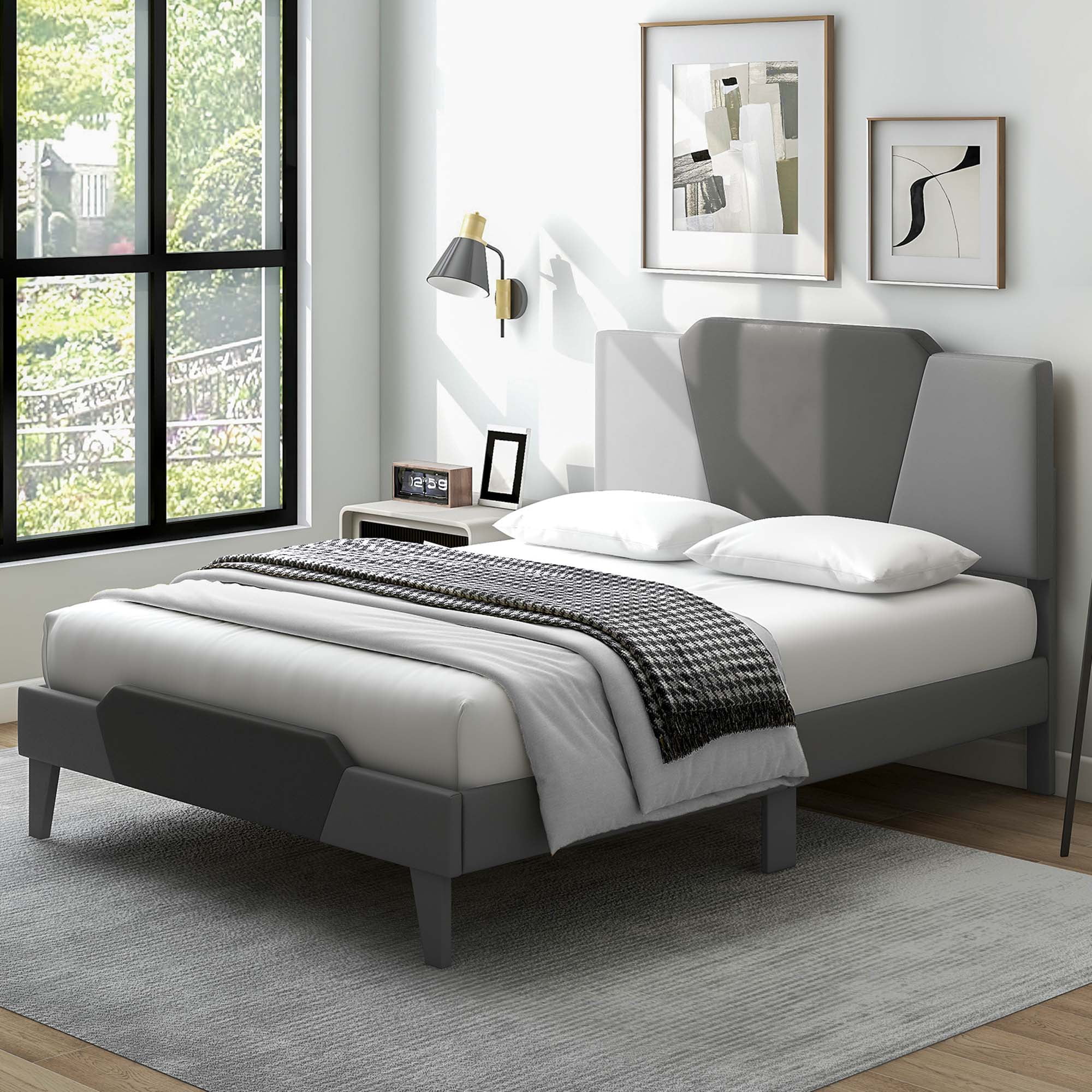 Click here for Costway Full Size Upholstered Platform Bed Frame V... prices