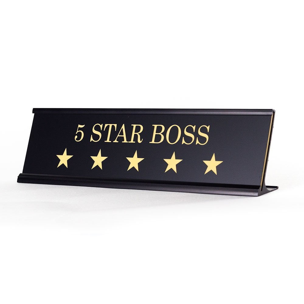 All Quality 5 Star Boss - Black Desk Name Plate for Boss - Walmart.com