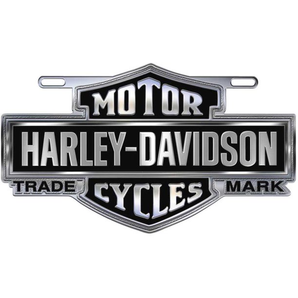 Harley Davidson Chrome License Plate Cast Aluminum Silhouette Logo ...