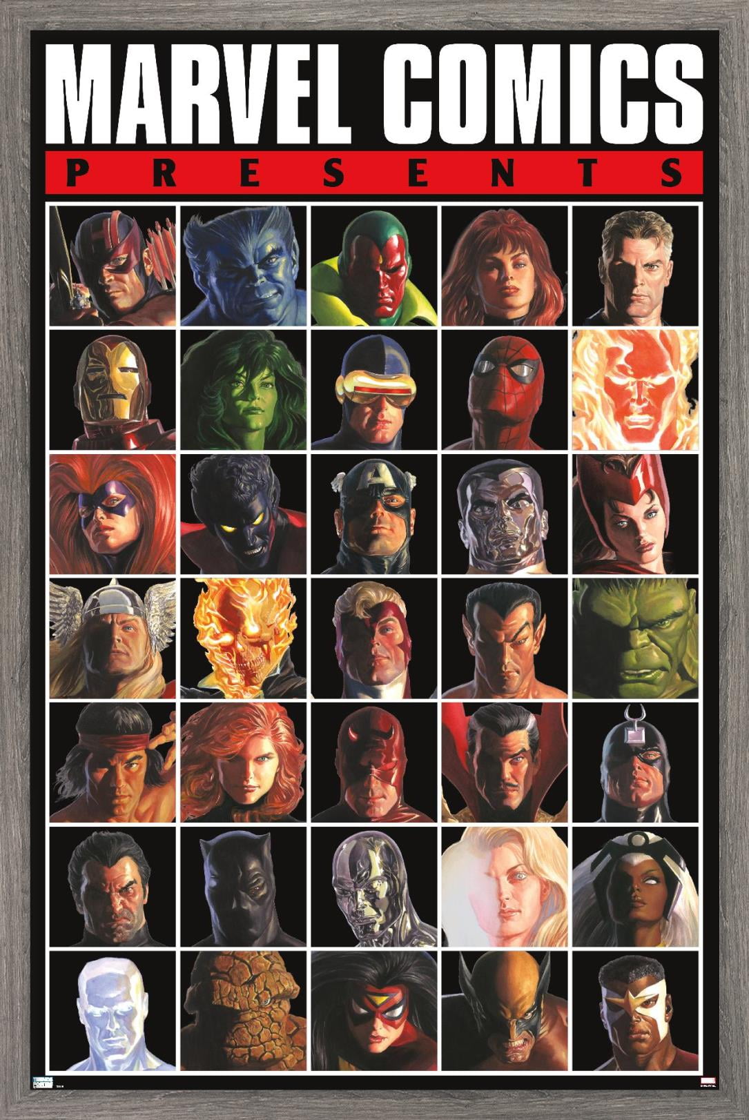 Marvel Comics - Presents Grid Wall Poster, 22.375" x 34", Framed ...