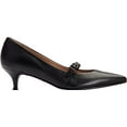 Women's Vionic Minnie Kitten Heel Shoe Black Leather 10 W - Walmart.com