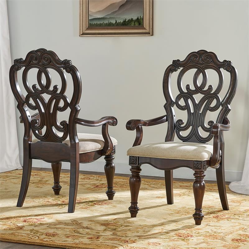 Steve Silver Royale Pecan Brown Arm Chair - Walmart.com