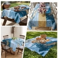 Marble Texture Watercolor Blue Table Cloth 52x70in, Waterproof ...