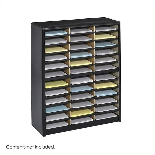 Safco Value Sorter 36 Compartment Metal Flat Files Organizer in Black ...