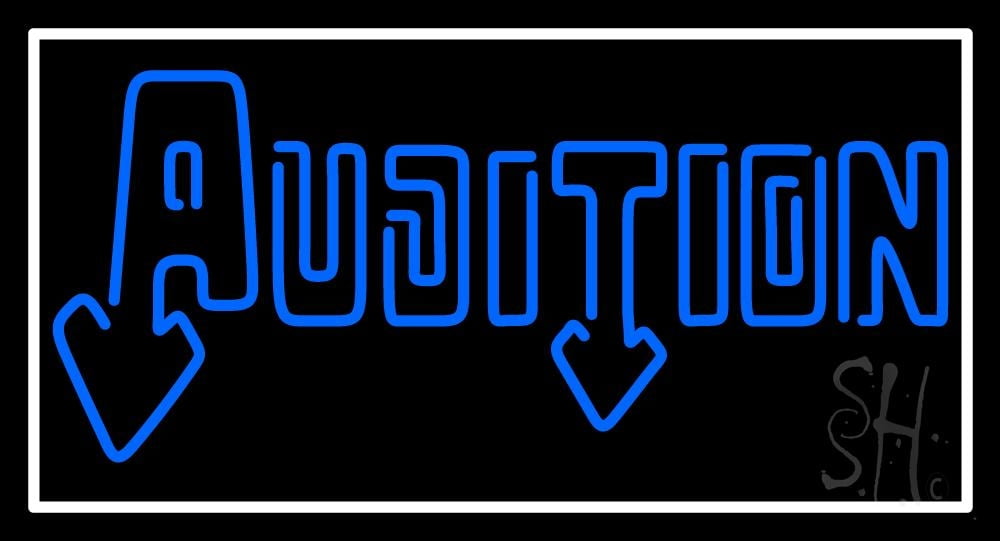 Blue Audition With Border LED Neon Sign 20" Tall x 37" Wide - inches ...