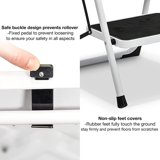 Upgo 2 Step Steel Ladder, Folding Step Stool, Lightweight, Anti-Slip ...