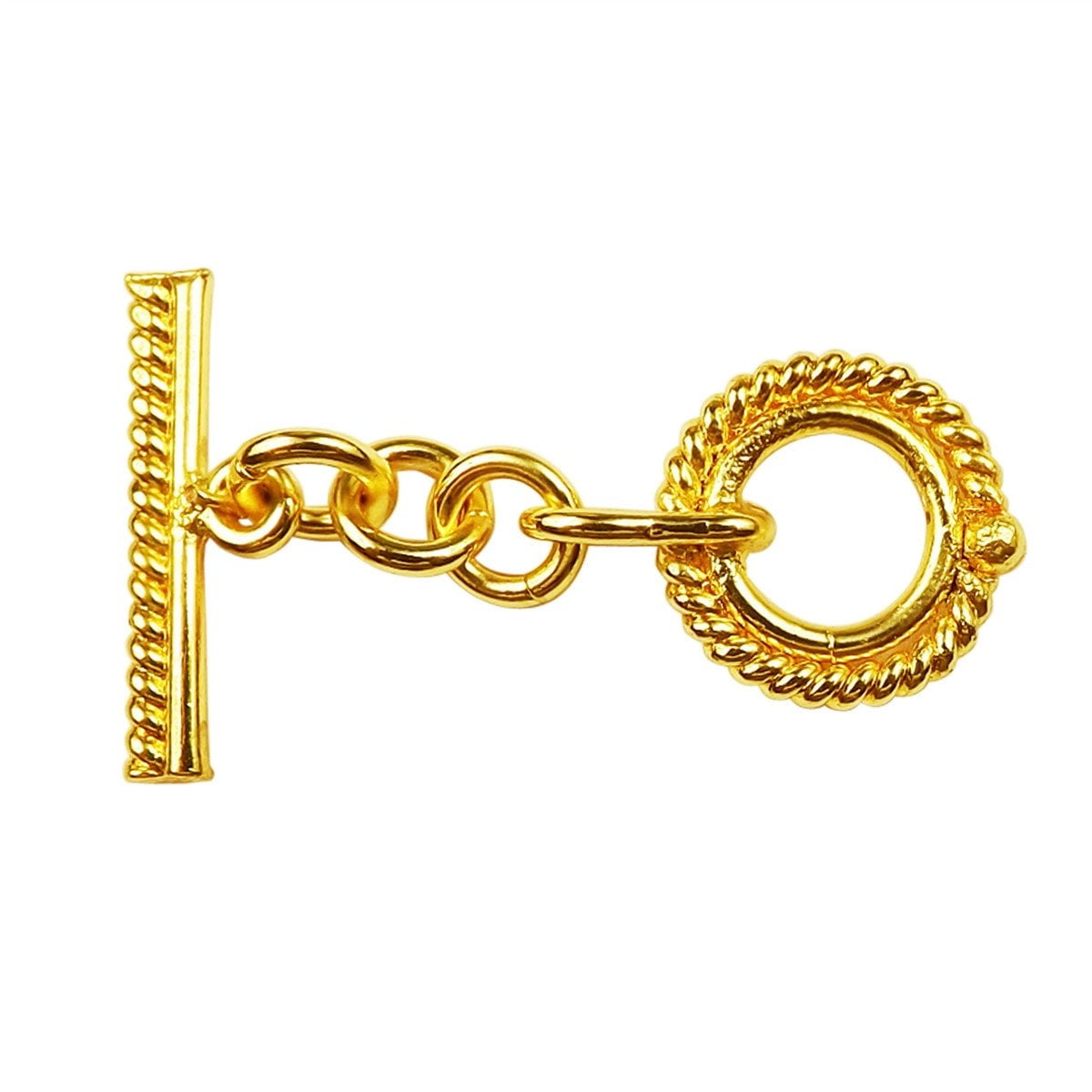 TG-148 18K Gold Overlay Toggle Coverd by Twisted Rope 14.5MM - Walmart.com