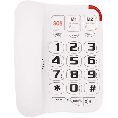 Big Button Corded Phone for Seniors, HePesTer HP-45 Amplified Phone for ...