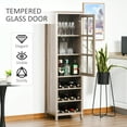 HOMCOM Wine Cabinet Bar Display Cupboard w/ Glass Door and 3 Cubbies ...