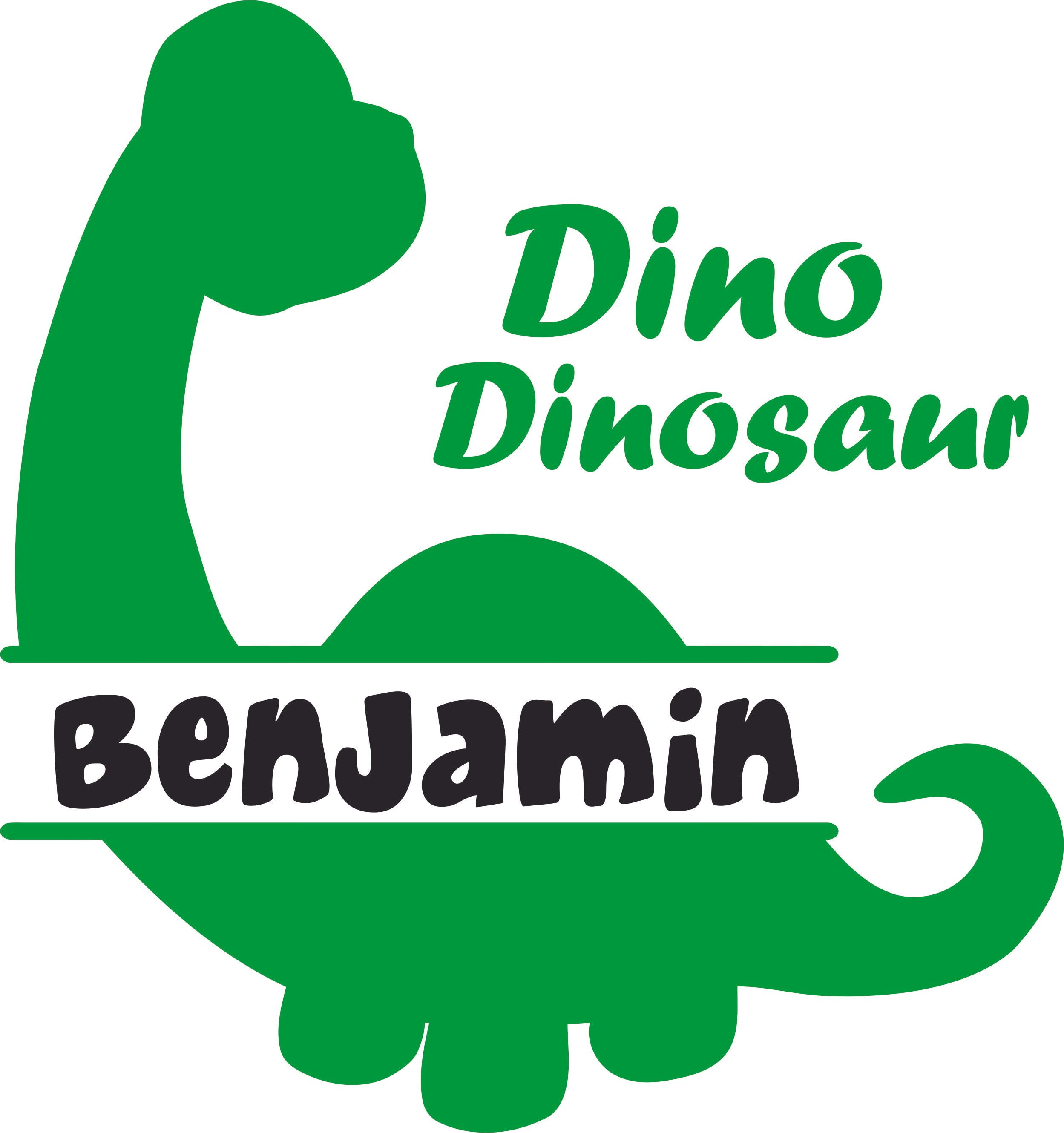 Dino Dinosaur Split Personalized Name Customized Wall Decal - Custom ...