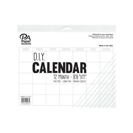 DIY Calendar 8.5x11 12 Month Blank White - Walmart.ca