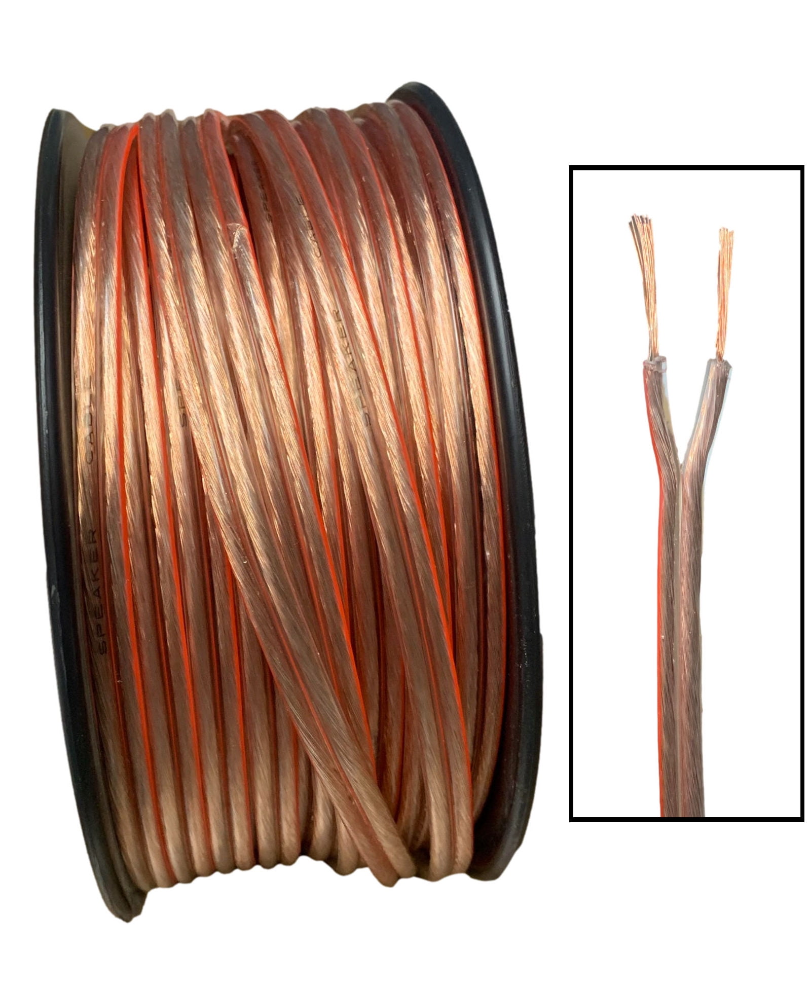 IMC AUDIO 100' Feet 12 GA Gauge Clear 2 Conductor Speaker Wire Audio ...