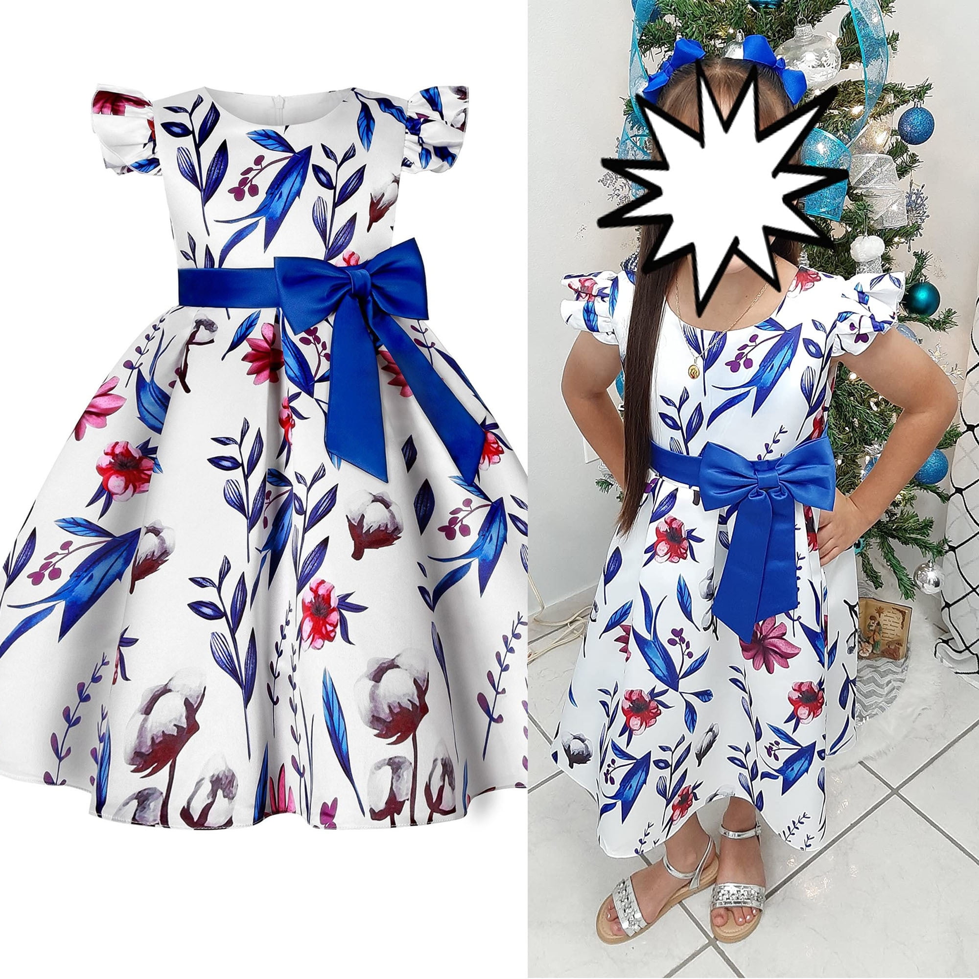 Girl Wedding Birthday Pageant Tea Party Dress Floral Formal Dress 2 ...
